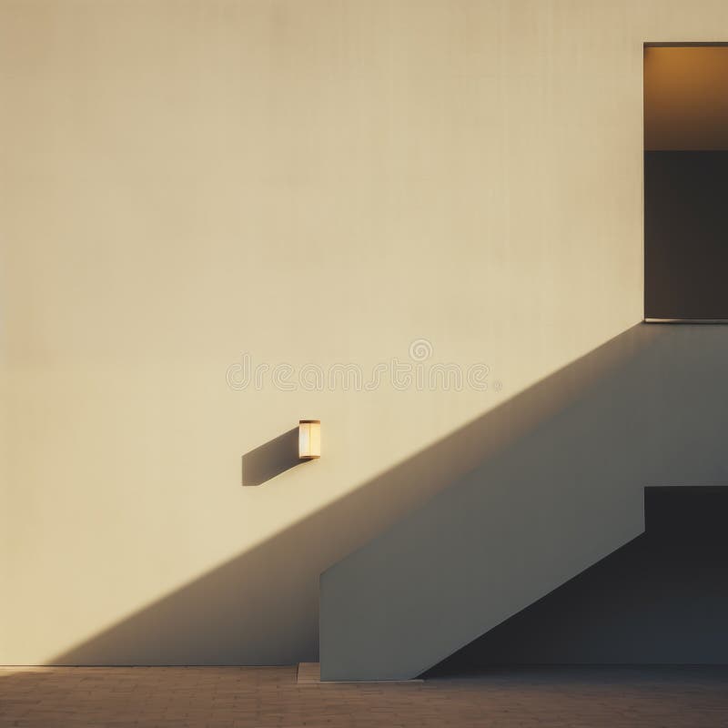 Minimal Building with Light, for Abstract Background. Stock ...