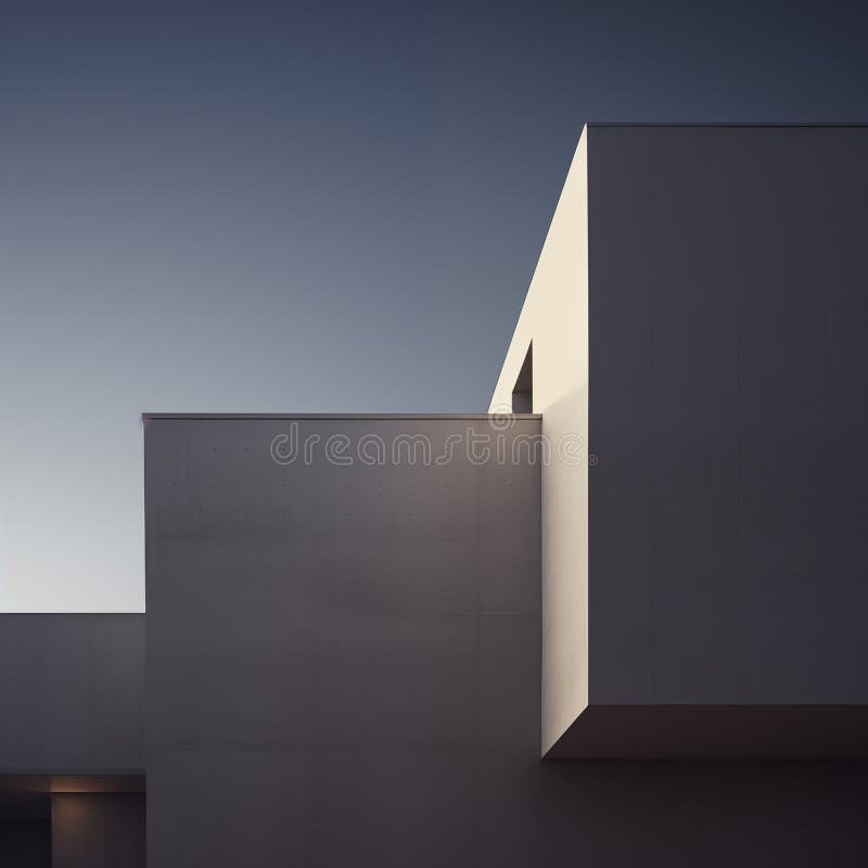 Minimal Building with Light, for Abstract Background. Stock ...