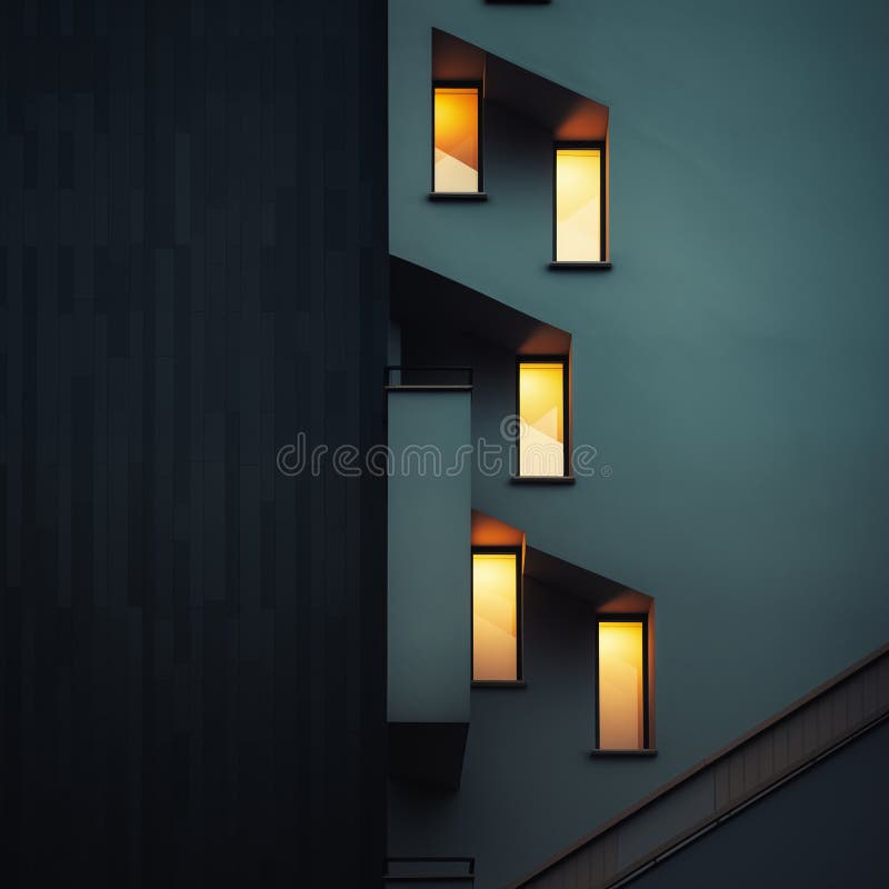 Minimal Building with Light, for Abstract Background. Stock ...