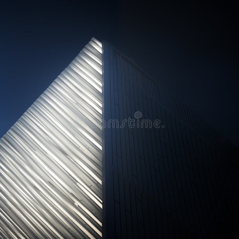 Minimal Building with Light, for Abstract Background. Stock ...