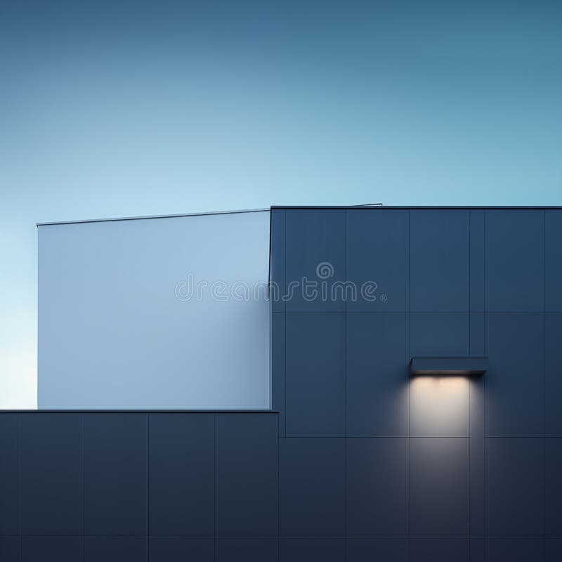 Minimal Building with Light, for Abstract Background. Stock ...
