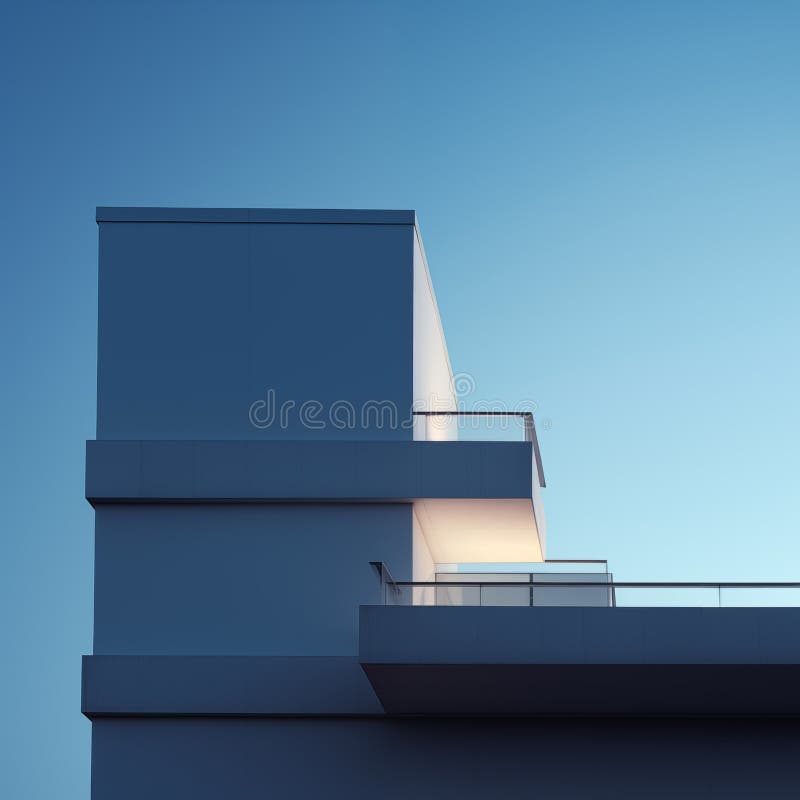 Minimal Building with Light, for Abstract Background. Stock ...