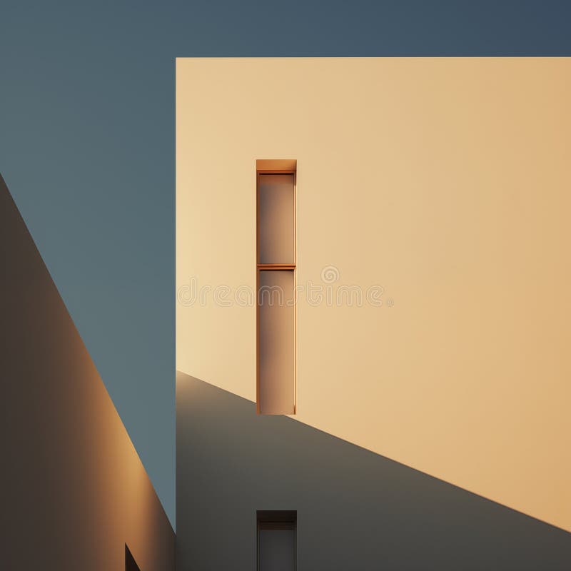 Minimal Building with Light, for Abstract Background. Stock ...