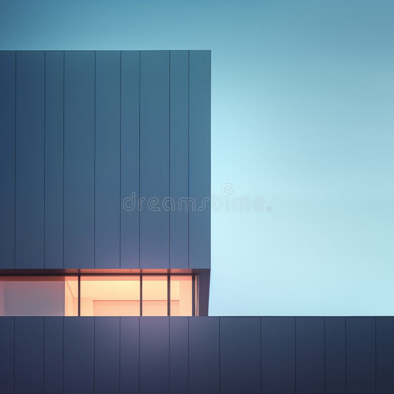 Minimal Building with Light, for Abstract Background. Stock ...