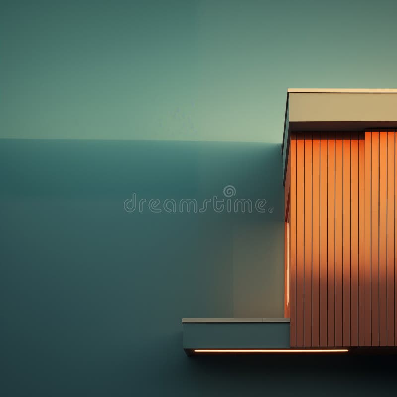 Minimal Building with Light, for Abstract Background. Stock ...