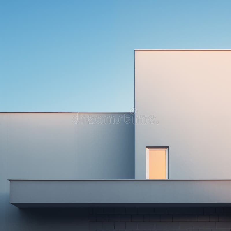 Minimal Building with Light, for Abstract Background. Stock ...