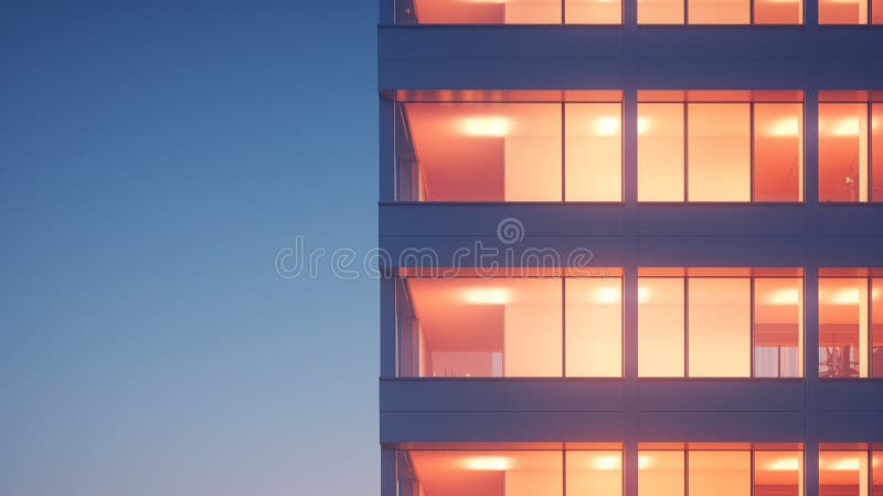 Minimal Building with Light, for Abstract Background. Stock ...