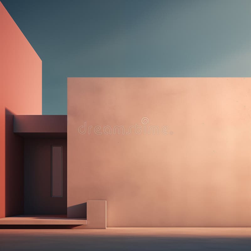 Minimal Building with Light, for Abstract Background. Stock ...