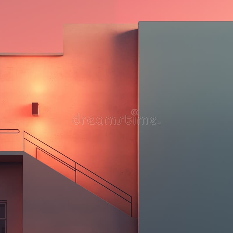 Minimal Building with Light, for Abstract Background. Stock ...