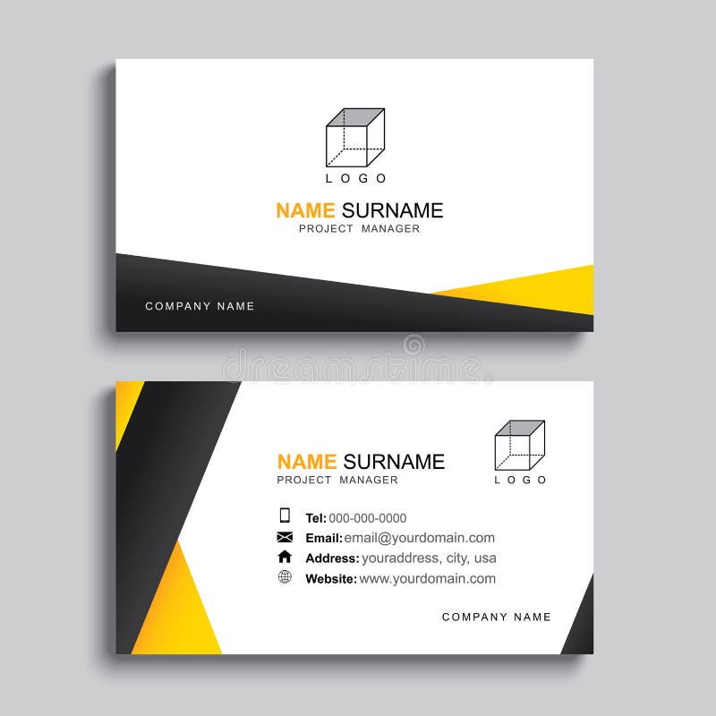 Minimal Business Card Print Template Design. Simple Clean Layout Stock ...
