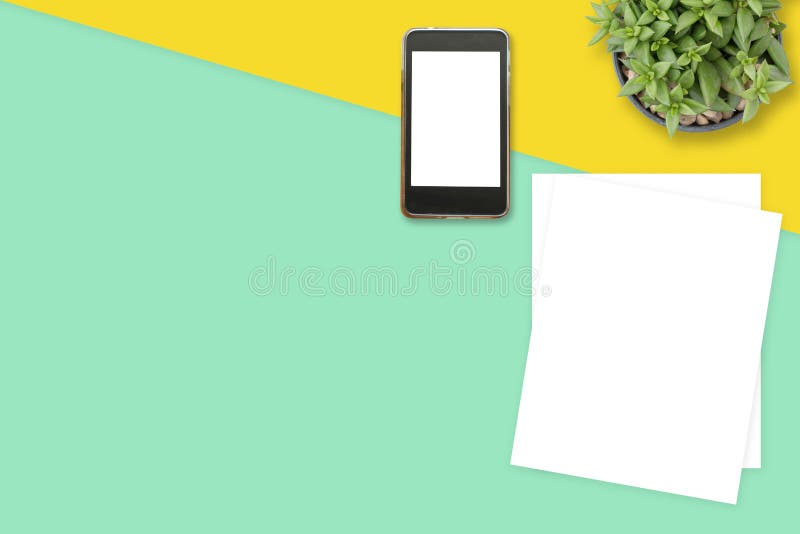 Minimal Business Working Table with Pastel Background Vintage Design ...