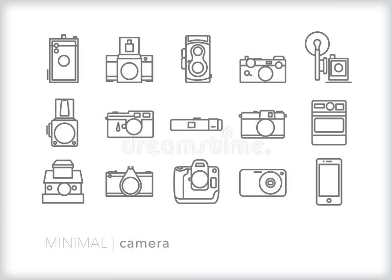 Camera Icon Set of Different Types of Digital, Film and SLR Camera ...