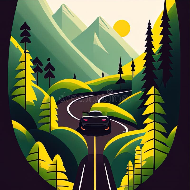 Minimal Car Backdrop, Made with Generative AI Stock Illustration ...