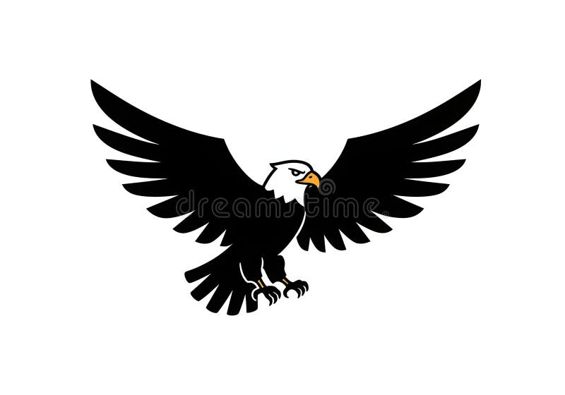 Simple Eagle Line Drawing stock illustration. Illustration of icon ...