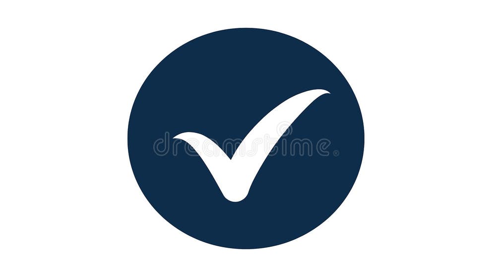 Bold White Check Mark Icon Inside Dark Blue Circle – Minimalist ...