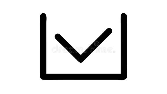 Minimal Check Mark Square Outline, Complete Done Validation Symbol ...