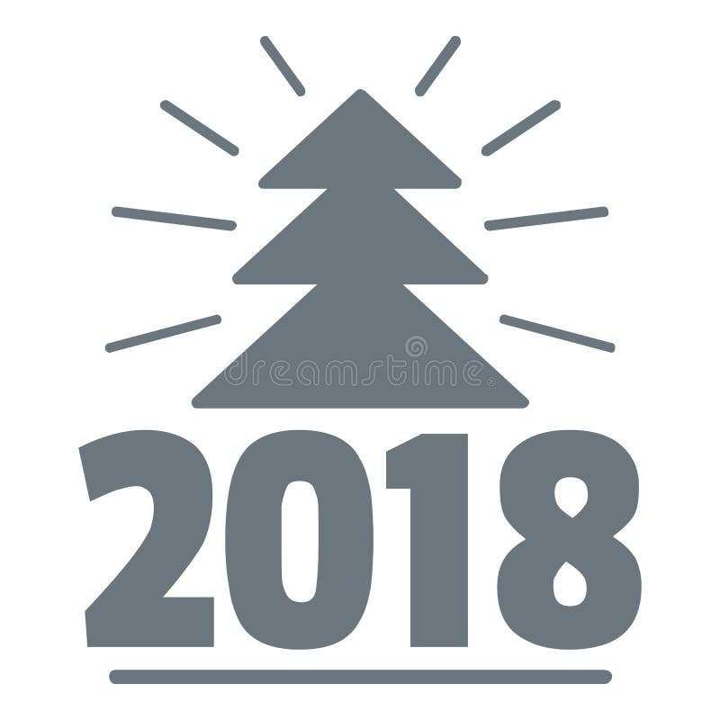 Minimal Christmas Tree Logo, Simple Gray Style Stock Vector ...
