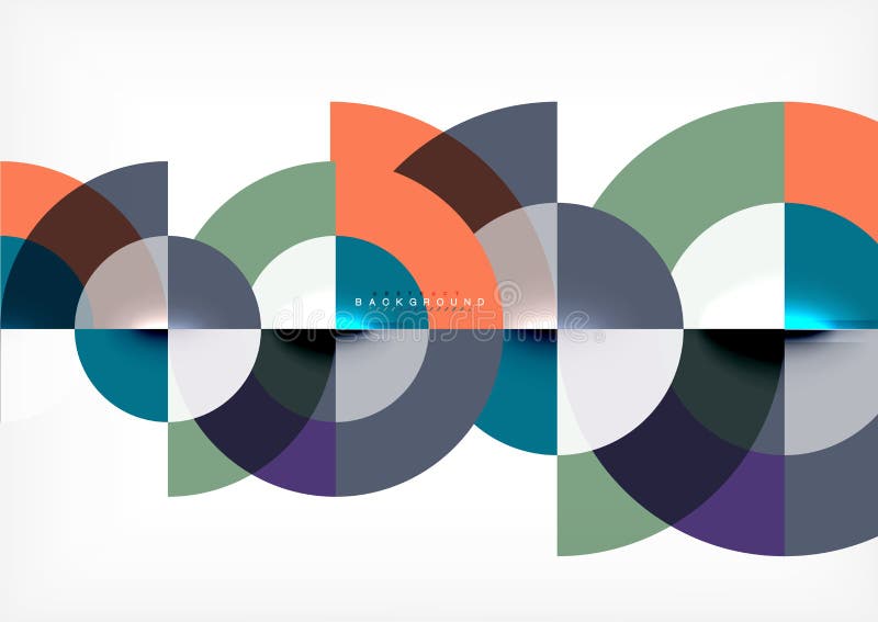 Minimal Circle Abstract Background Design, Multicolored Template for ...