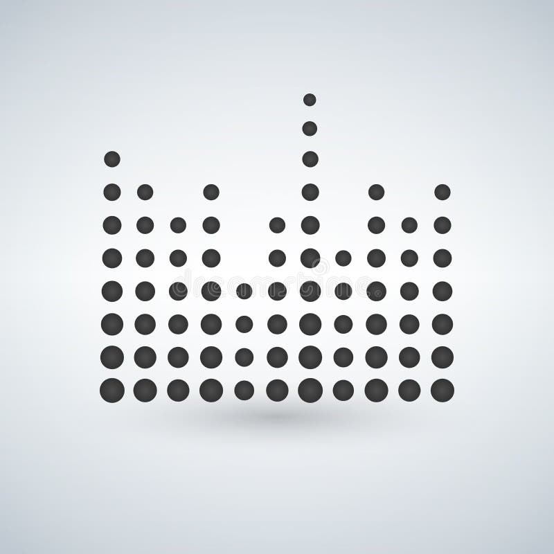 Minimal Circle Sound Waves in Black Isolated Icon, Illustration. Stock ...