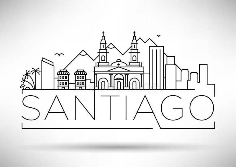 Minimal City Linear Skyline with Typographic Design Stock Vector ...