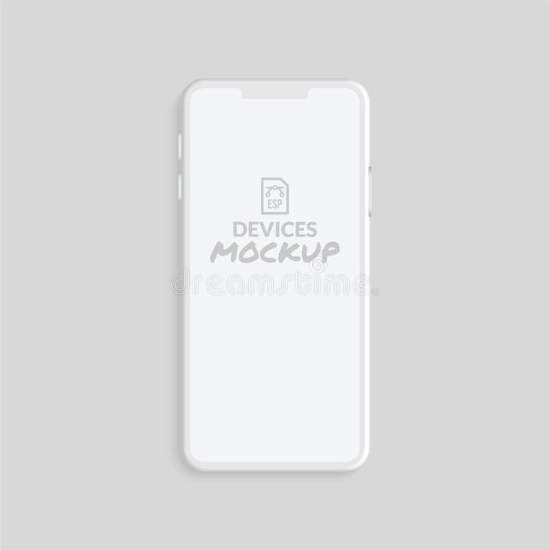 Minimal Clay Render Smartphone Mockup with Blank Screen Stock Vector ...