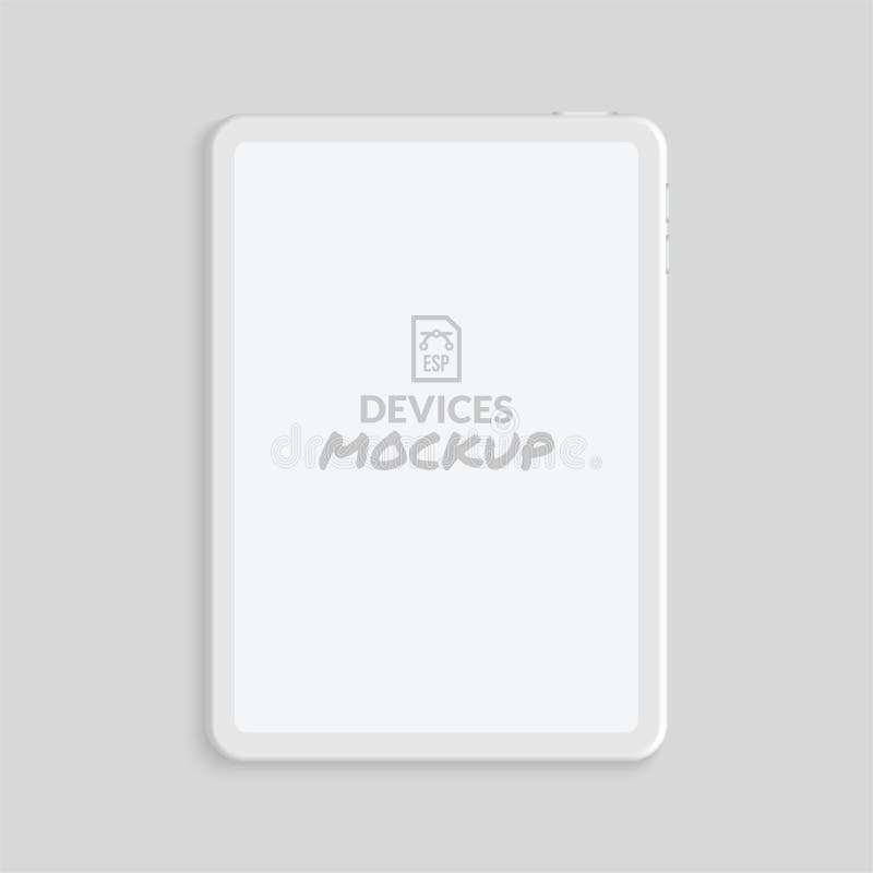 Minimal Clay Render Tablet Mockup with Blank Screen Stock Vector ...