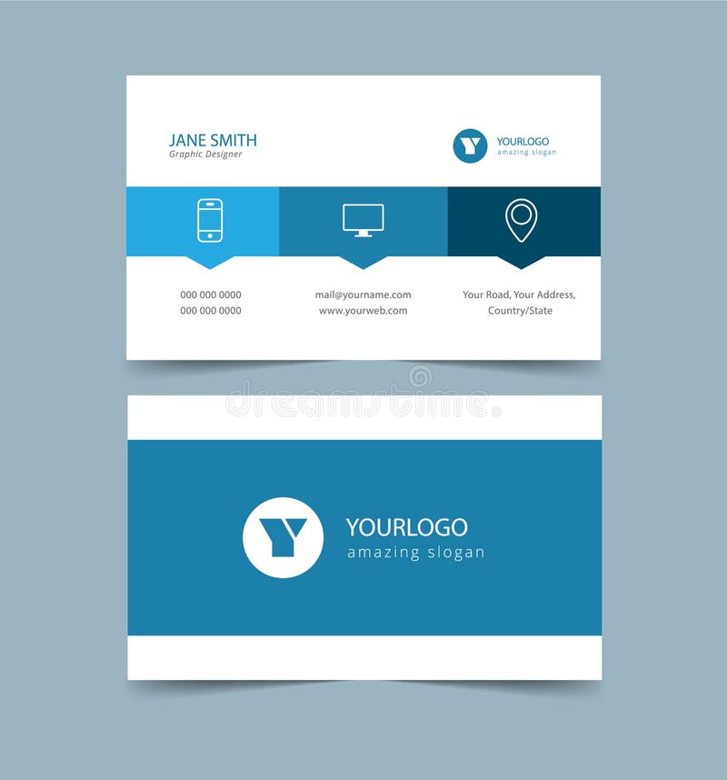 Minimal and Clean Business Card Design Template Stock Vector ...