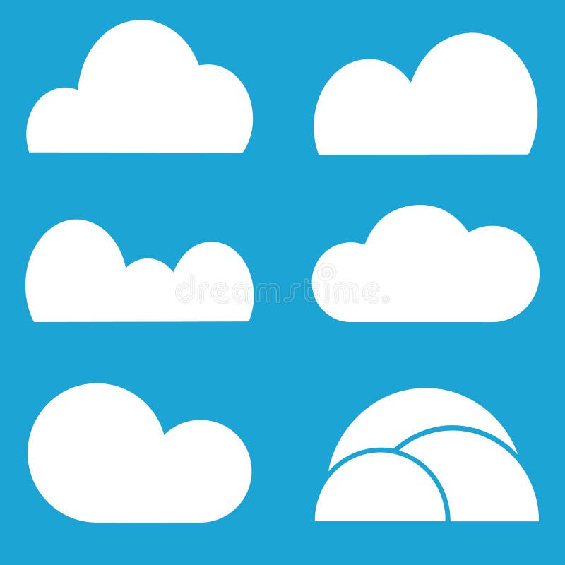 Minimal Cloud Designs Collection Stock Vector - Illustration of label ...