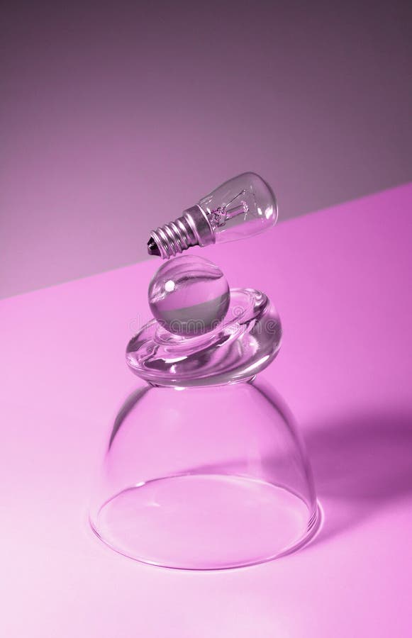Minimal Composition Made of Glass Objects for Advertising. Glass ...