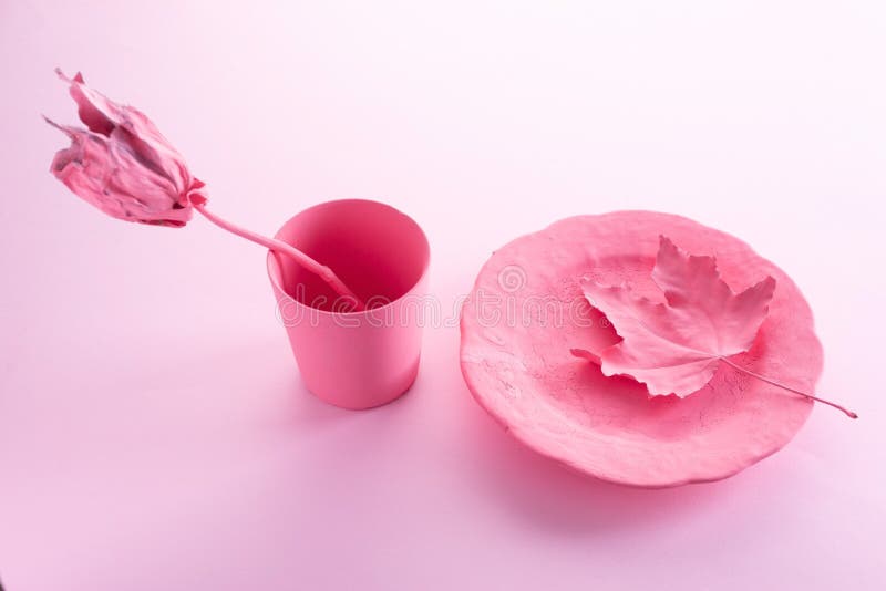Minimal Composition Pink Still Life Autumn Minimalism Stock Image ...