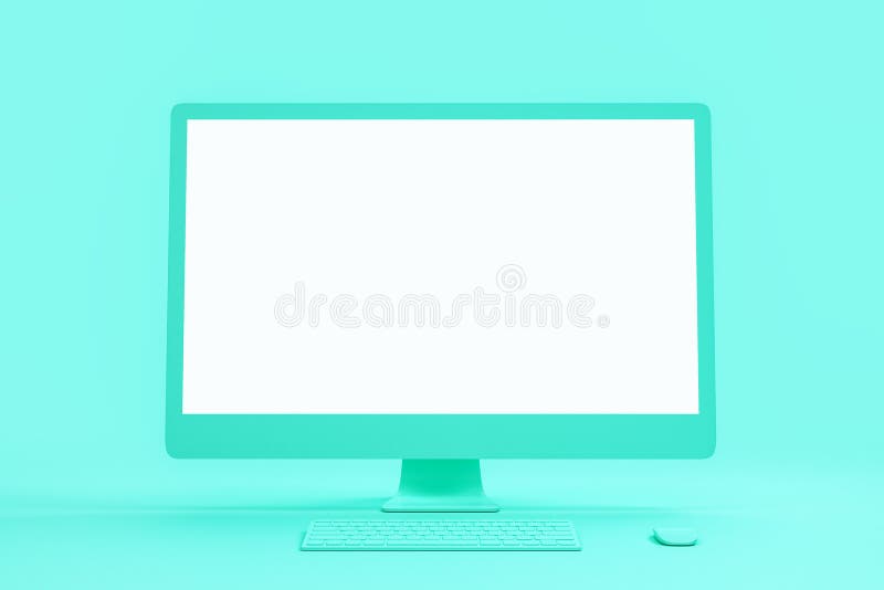 Minimal Concept with Blank White Mock Up of Single Material Turquoise ...