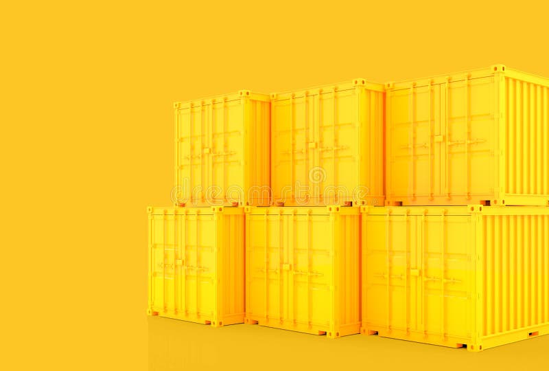 Minimal Concept Container Yellow Stock Illustration - Illustration of ...