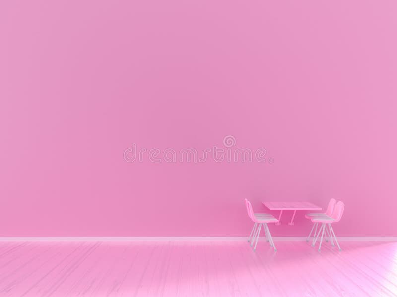 Minimal Concept. Four Pink Chairs on Concrete Wall Stock Illustration ...