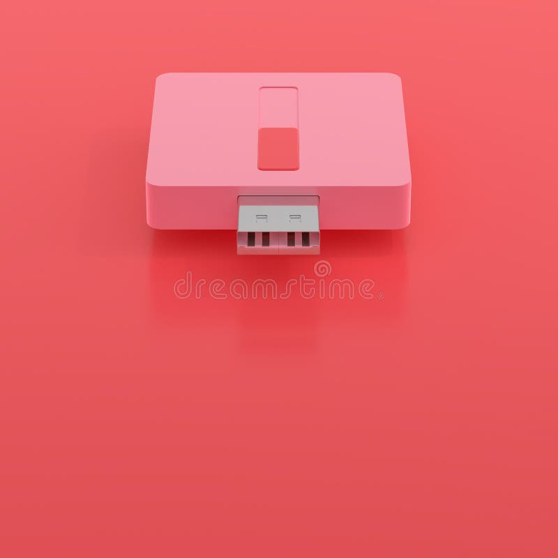 Minimal Concept, USB Flash Drive Pink Color Stock Illustration ...