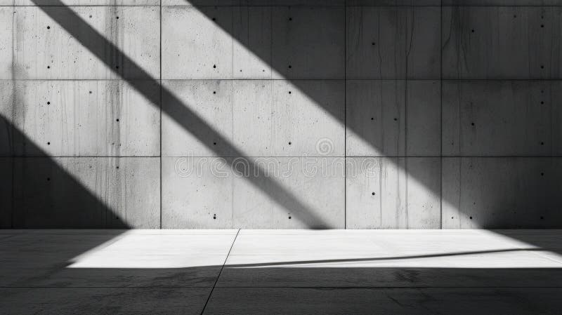 Minimal Concrete Wall with Shadows Stock Image - Image of perspective ...