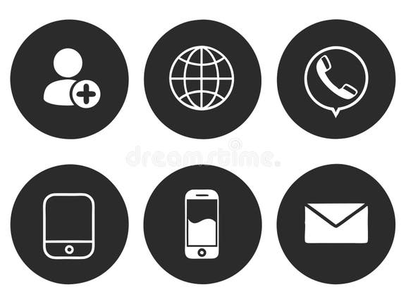 Minimal Contact Us Web Icon Set for Navigation Stock Vector ...