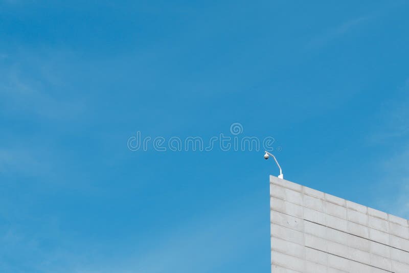 Minimal Corner of the Building with Small Security Camera on Top ...