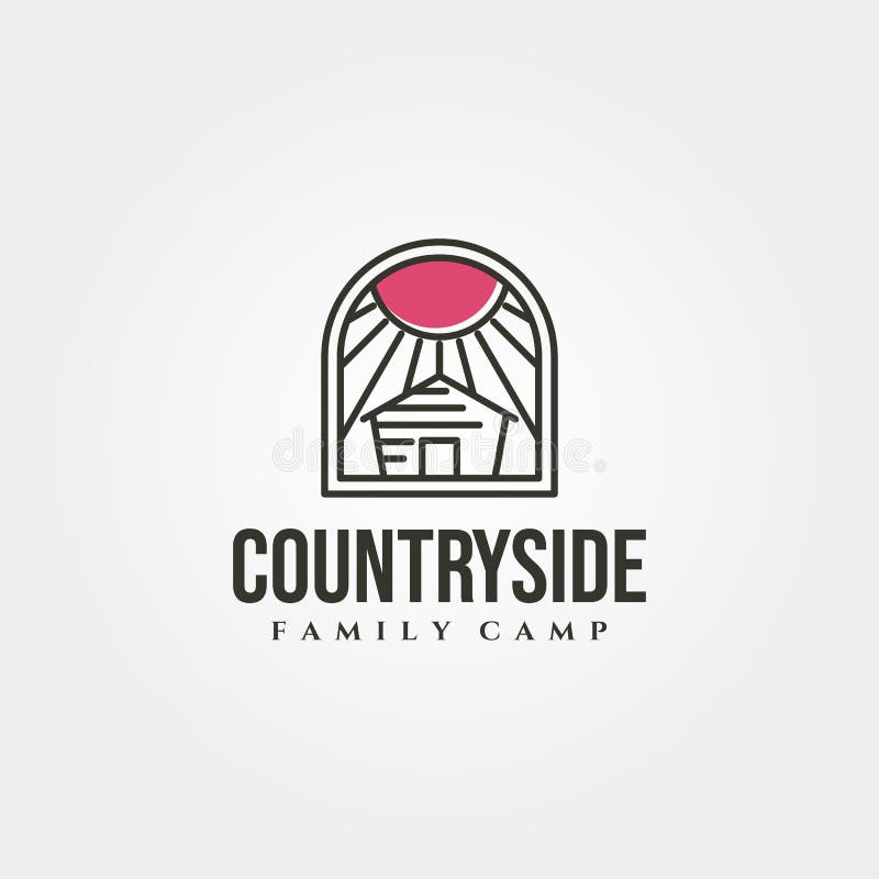Minimal Cottage with Sunburst Icon Logo Vector Symbol Illustration ...