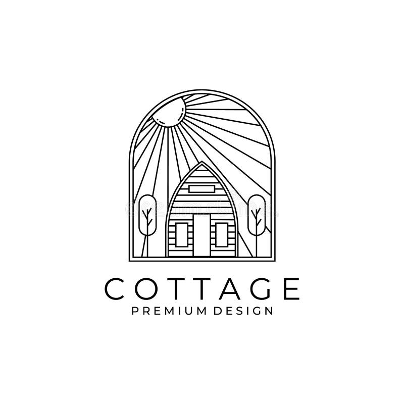 Minimal Cottage with Sunburst Icon Logo Vector Symbol Illustration ...
