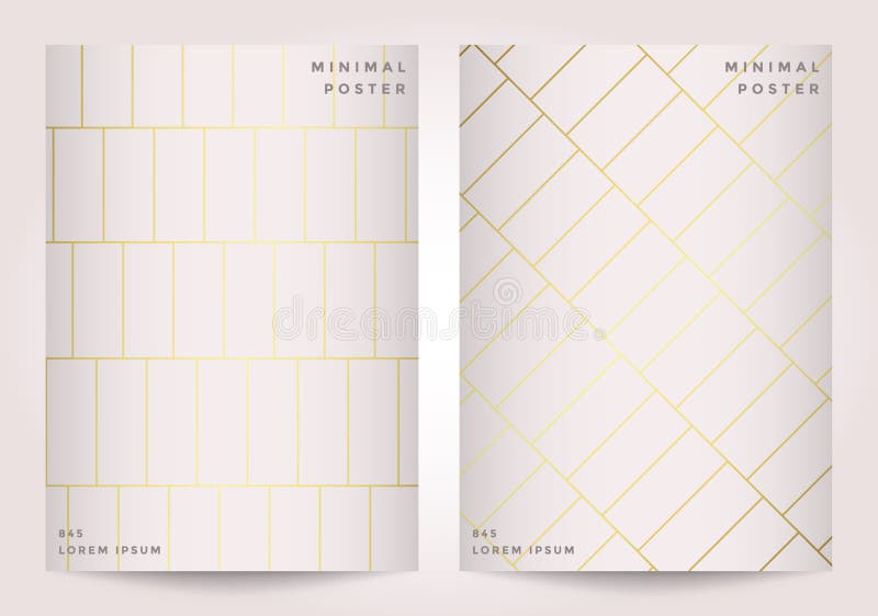 Minimal Cover in Gold. Vector Geometric Abstract Poster Design Stock ...