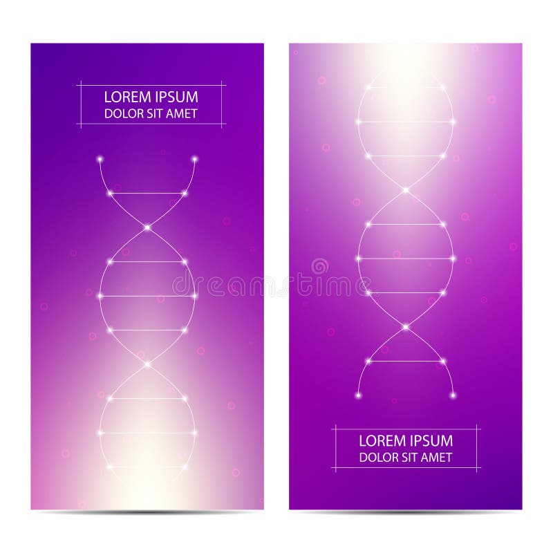 Minimal Covers or Banner Design with Dna Molecule Background ...