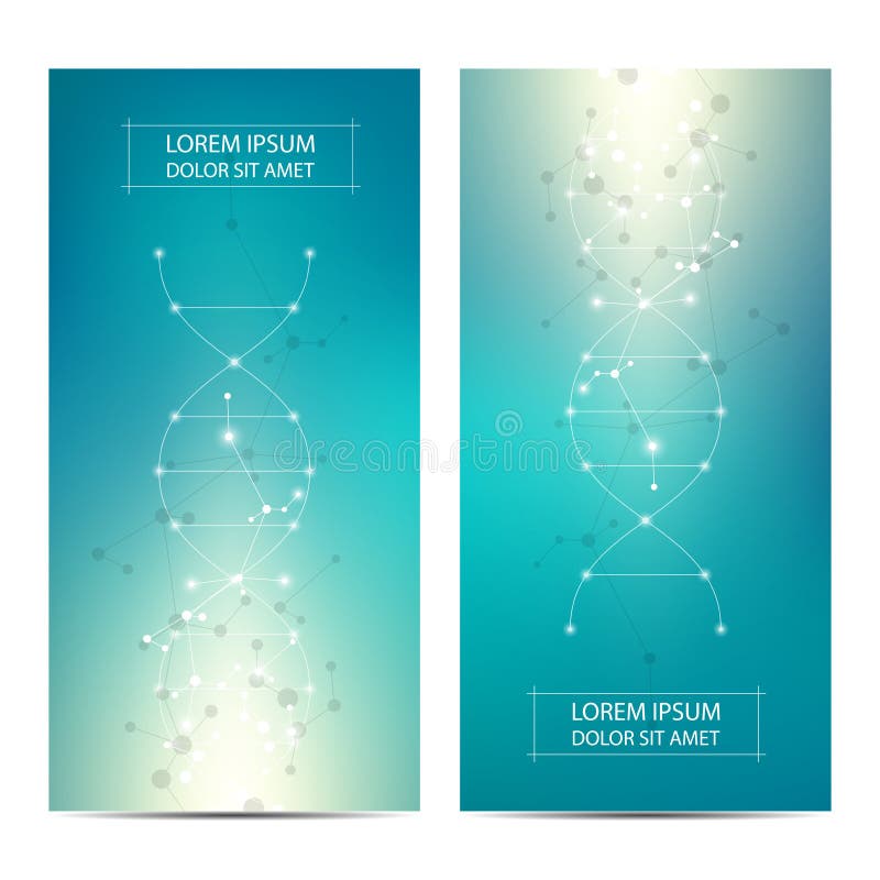 Minimal Covers or Banner Design with Dna Molecule Background ...