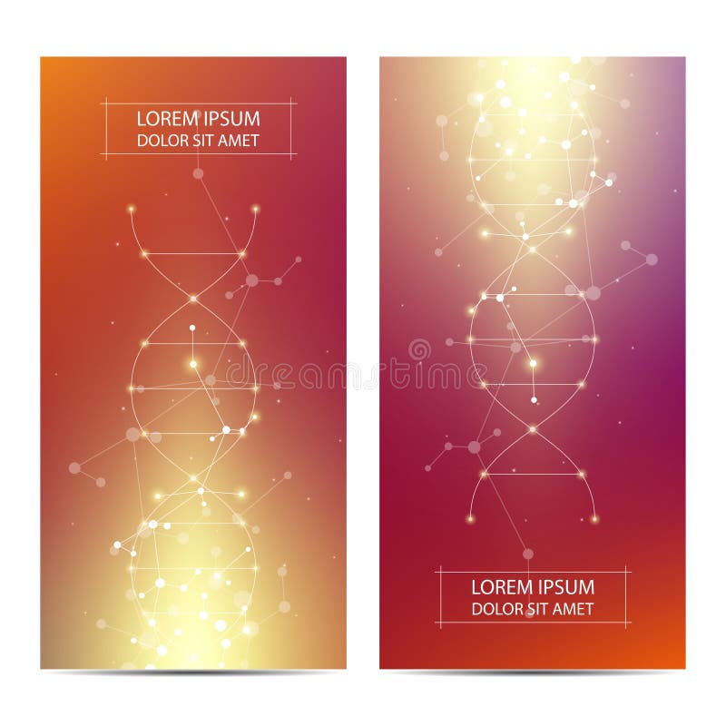 Minimal Covers or Banner Design with Dna Molecule Background ...