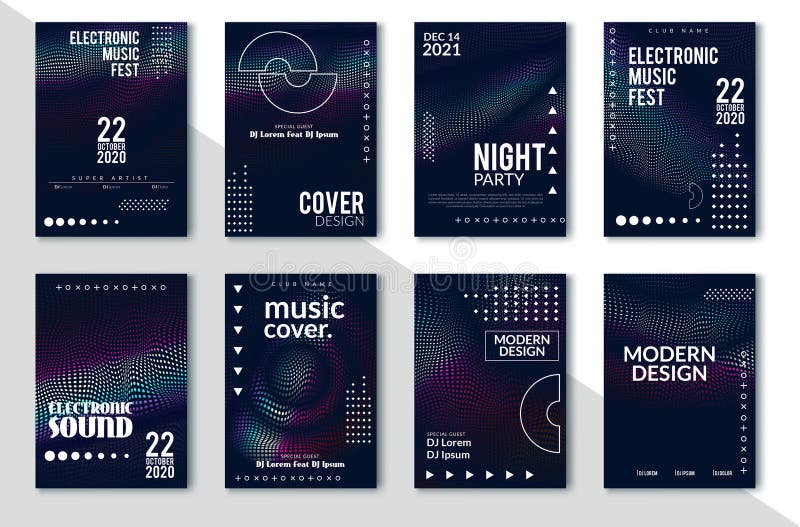 Minimal Covers Design. Colorful Halftone Gradients. Future Geometric ...