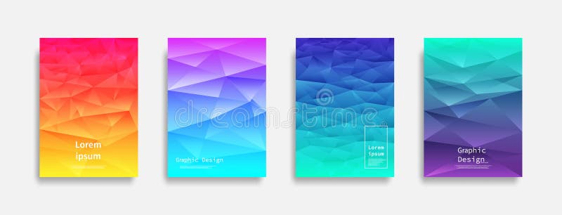 Minimal Covers Design. Colorful Low Polygon Design Stock Vector ...
