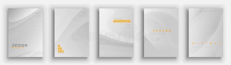 Minimal Covers Design. Gray Set. Idustrial Geometric Patterns Stock ...