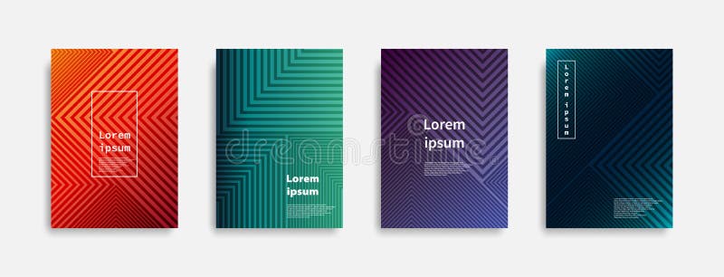 Minimal Covers Design. Colorful Line Design Art. Stock Vector ...