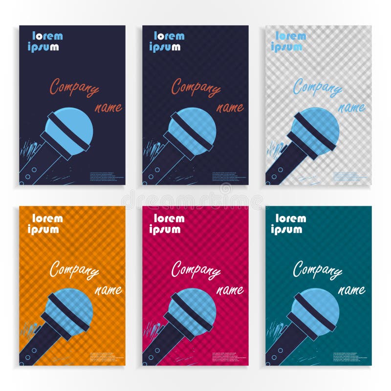 Minimal Covers Design with Microphone and Text. Stock Illustration ...