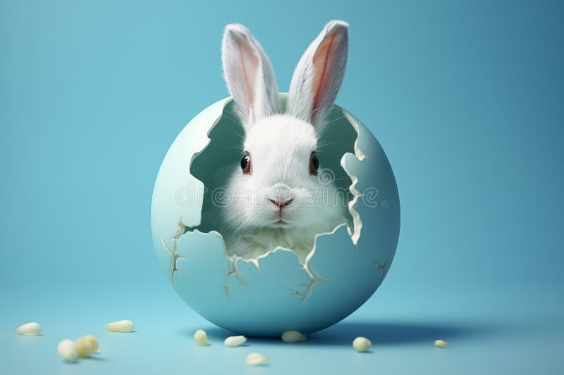 Minimal Creative Pastel Easter Concept, Painted Pastel, Half Cracked ...