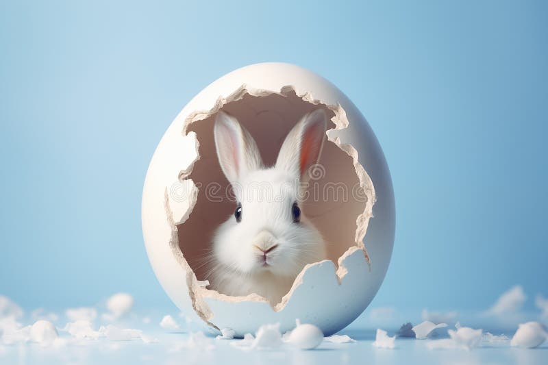 Minimal Creative Pastel Easter Concept, Painted Pastel, Half Cracked ...